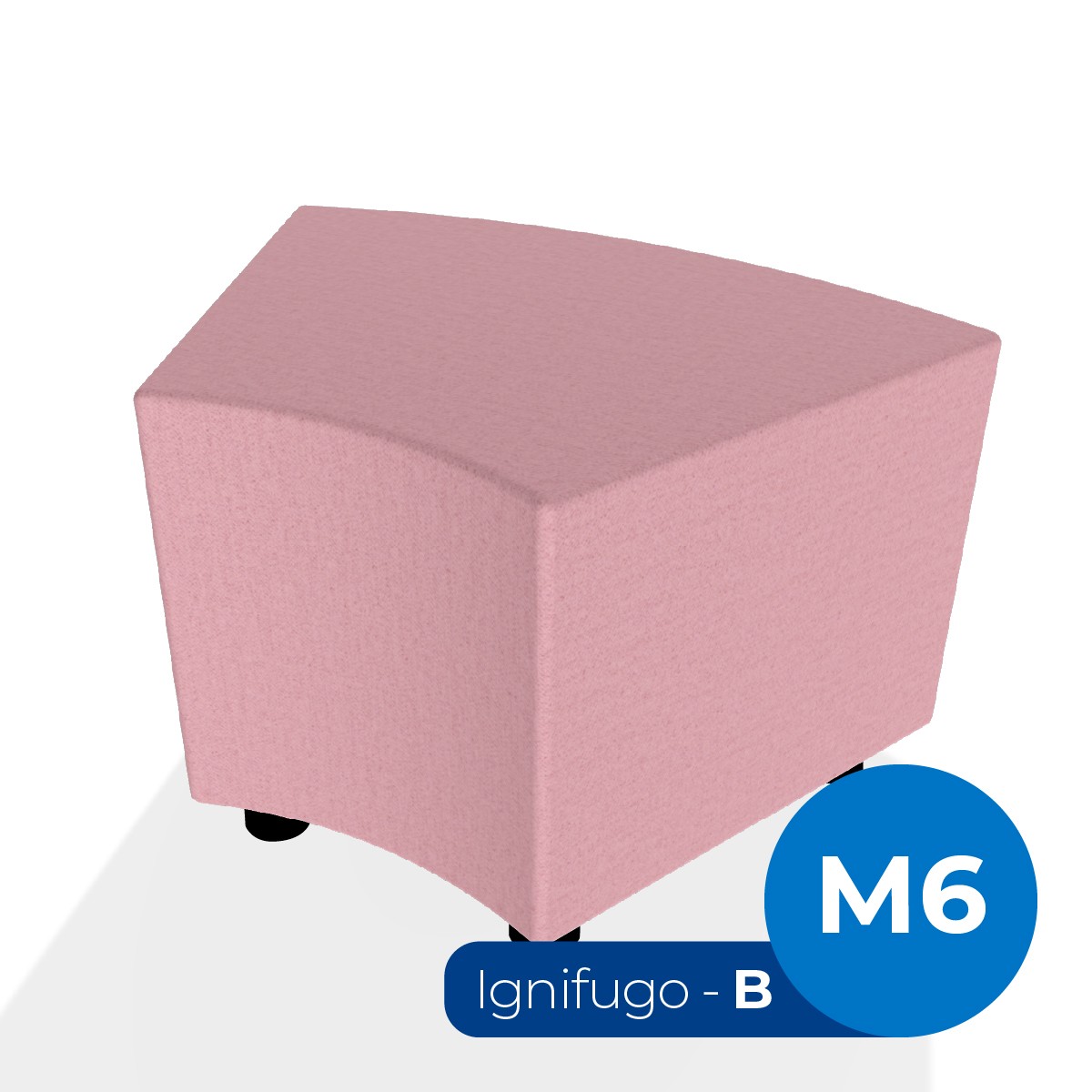 Pouf e Sacchi Flora Angolare in Tessuto Ignifugo di Tipo B con Piedini ...